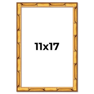 11x17 Frame Gold Bamboo Solid Wood Picture Frame | 1 Inch Moulding - Bed Bath & Beyond - 38033329